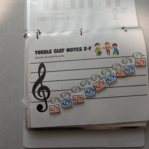 Digital INTERACTIVE MUSIC Binder/treble Bass Clef/ Piano Note/great ...