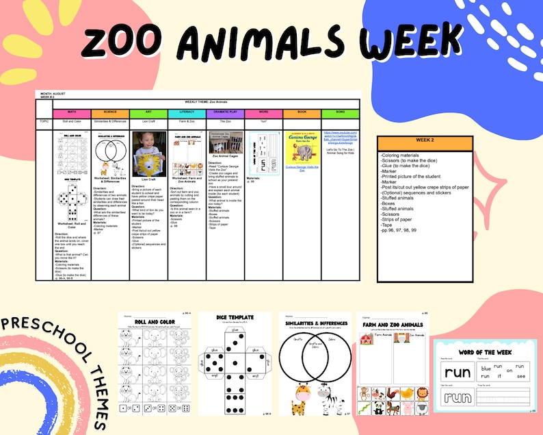 Summer Preschool Lesson Plan Bundle: June-august Themes (PDF) - Etsy