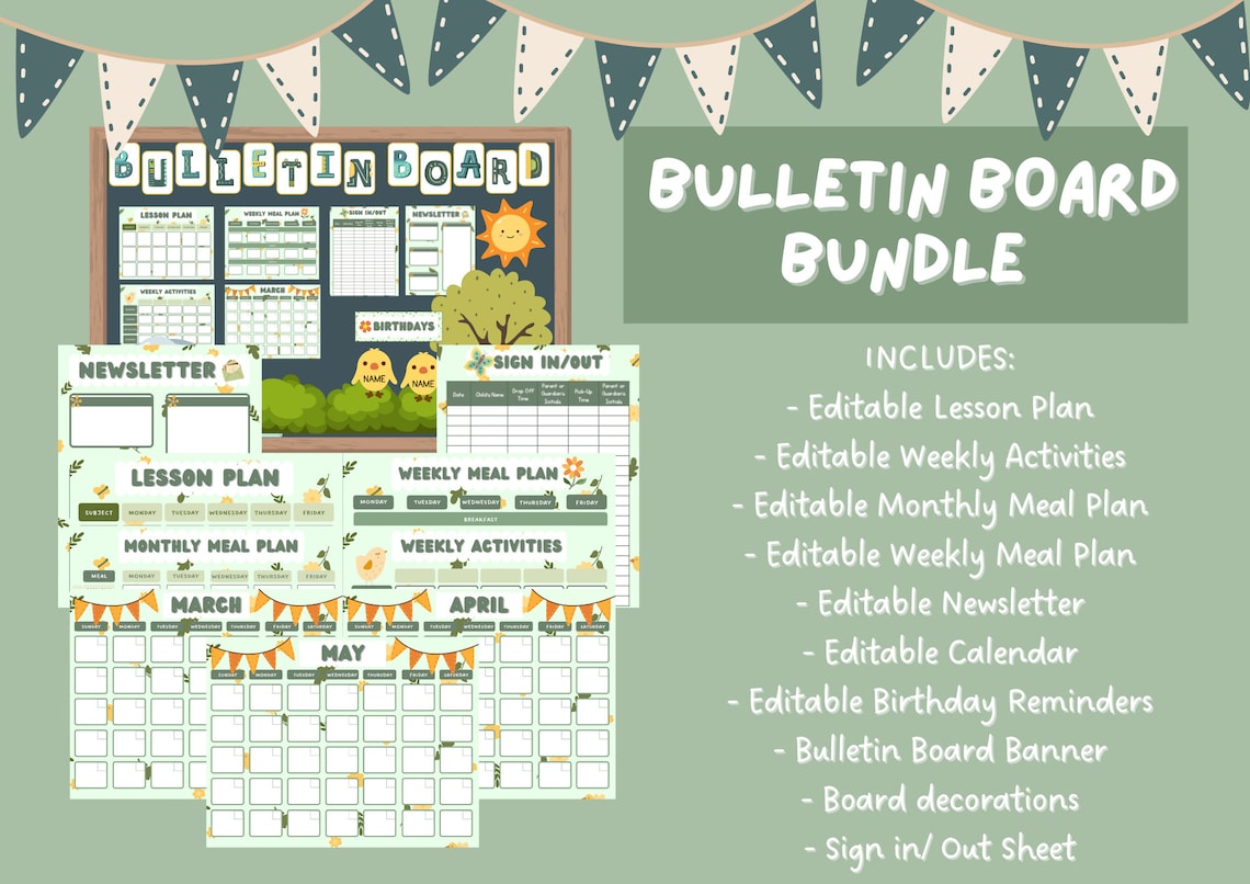 Spring Theme Preschool Bulletin Board / Best for Home Daycare ...