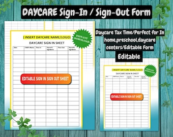 DAYCARE VISITOR SIGN Daycare Printable Visitors Check-in Poster ...