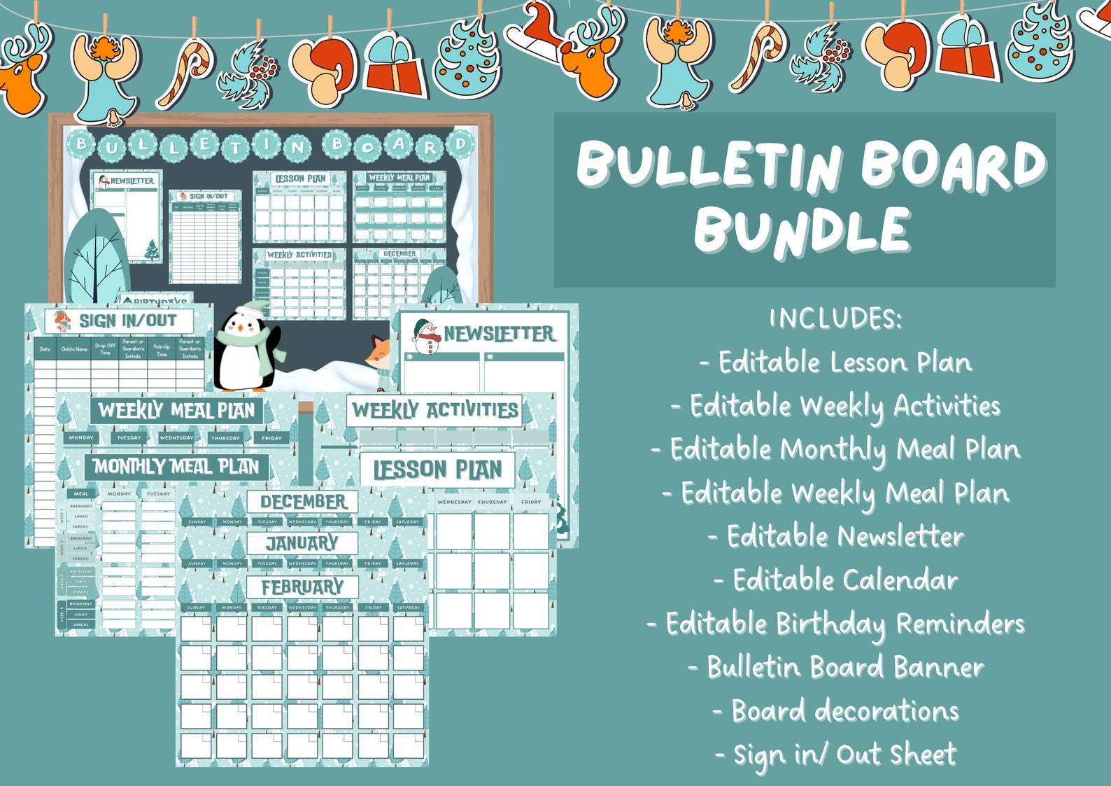 Winter Theme Bulletin Board Printable / Celebrate the Winters in ...