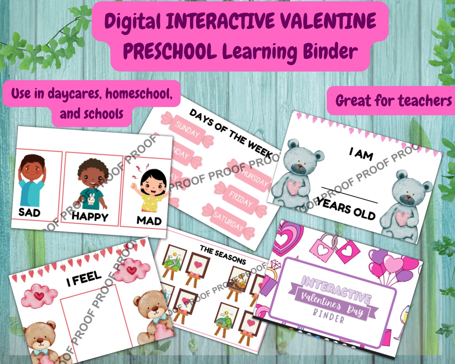 Digital INTERACTIVE VALENTINE PRESCHOOL Learning Binder/ Great for ...