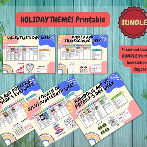 HOLIDAY THEMES Printable Preschool Lesson Plan Bundle/perfect for ...