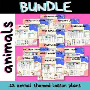 ANIMAL THEMES Printable Preschool Lesson Plan Bundle/perfect for ...