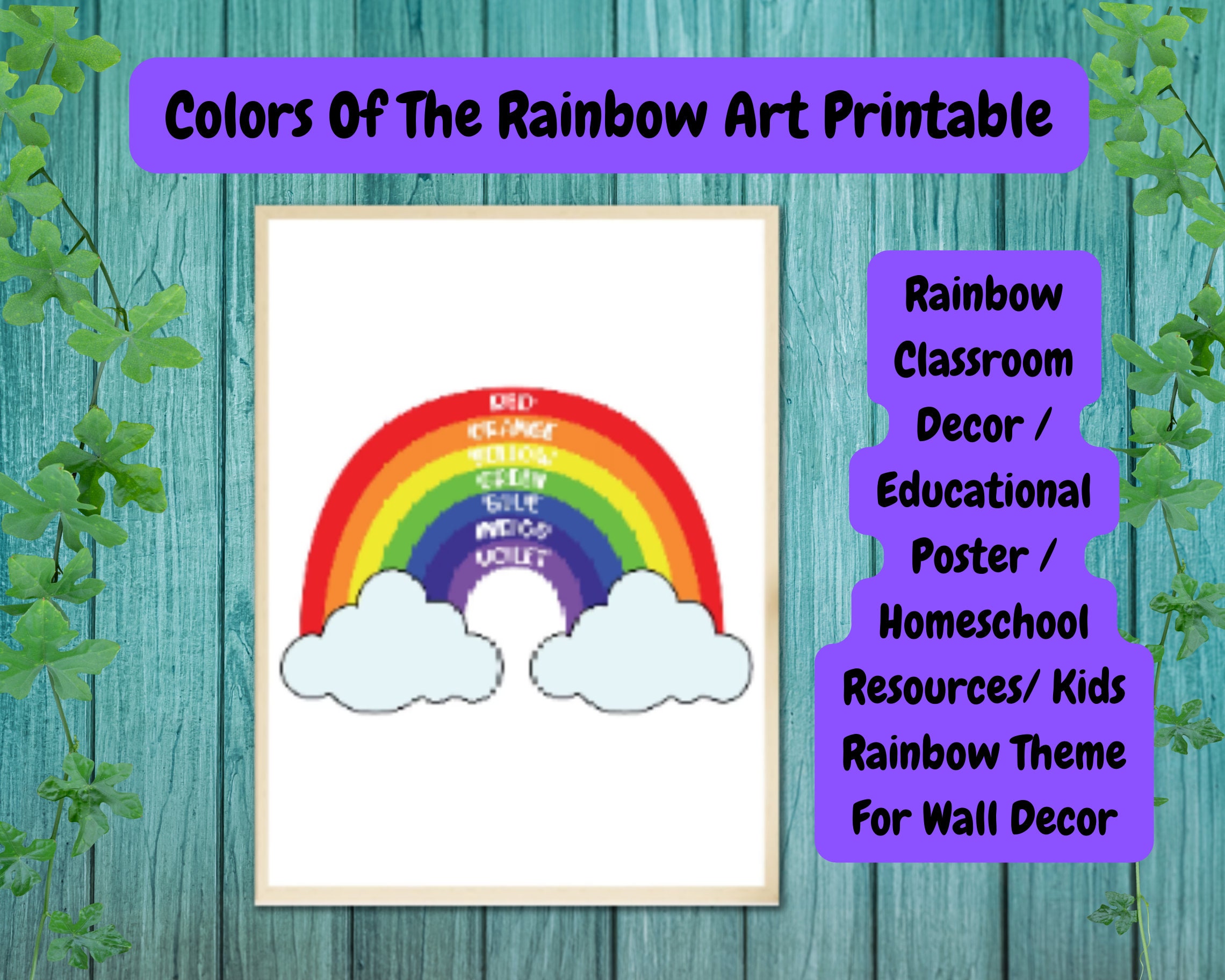 Colors of the Rainbow Art Printable / Rainbow Classroom Decor ...