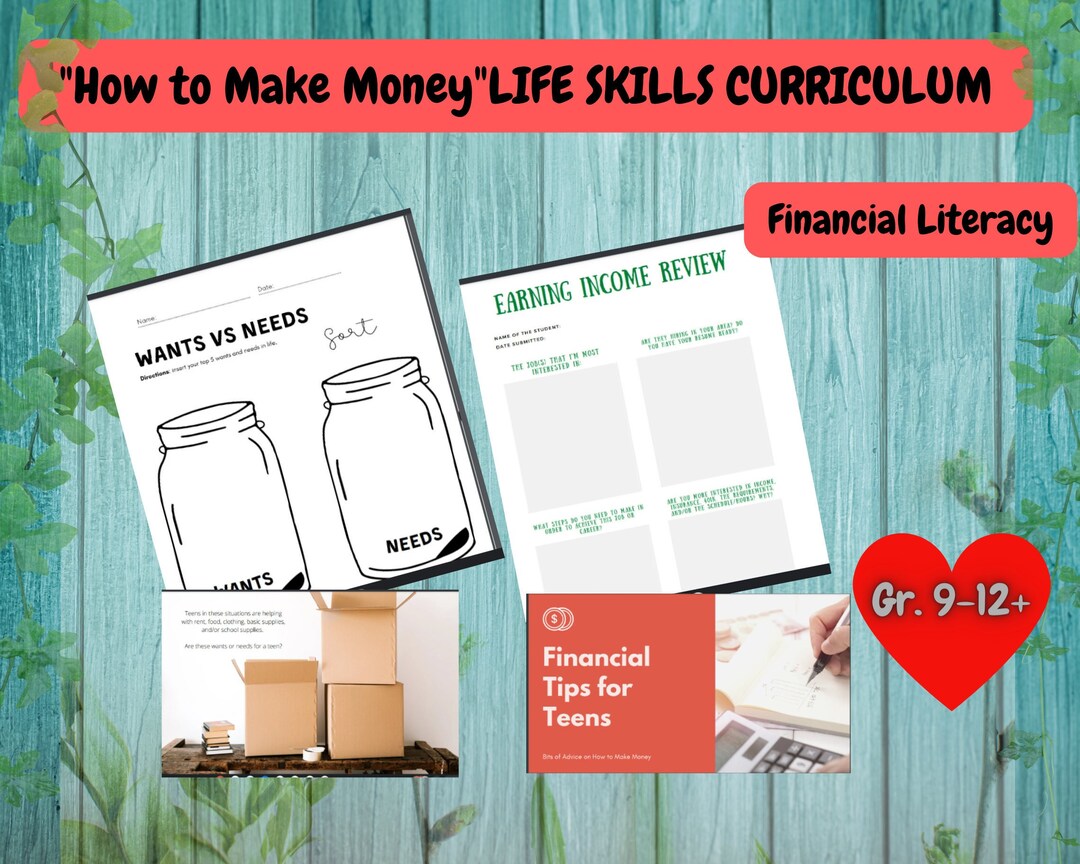 Financial Literacy- "how to Make Money"life SKILLS CURRICULUM Grades 9 ...