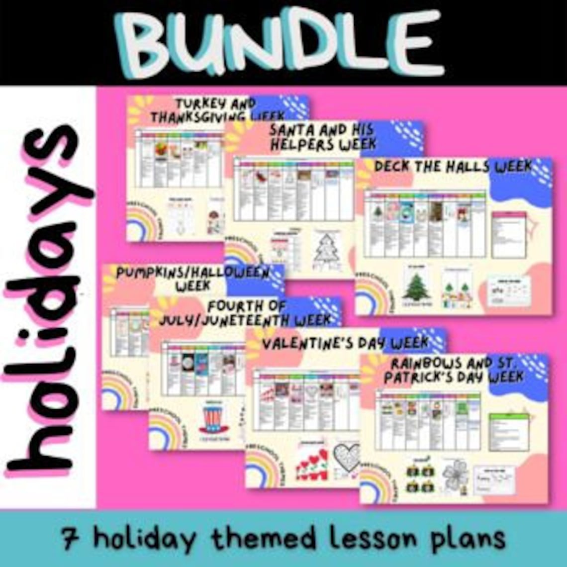 HOLIDAY THEMES Printable Preschool Lesson Plan Bundle/perfect for ...