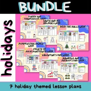 HOLIDAY THEMES Printable Preschool Lesson Plan Bundle/perfect for ...