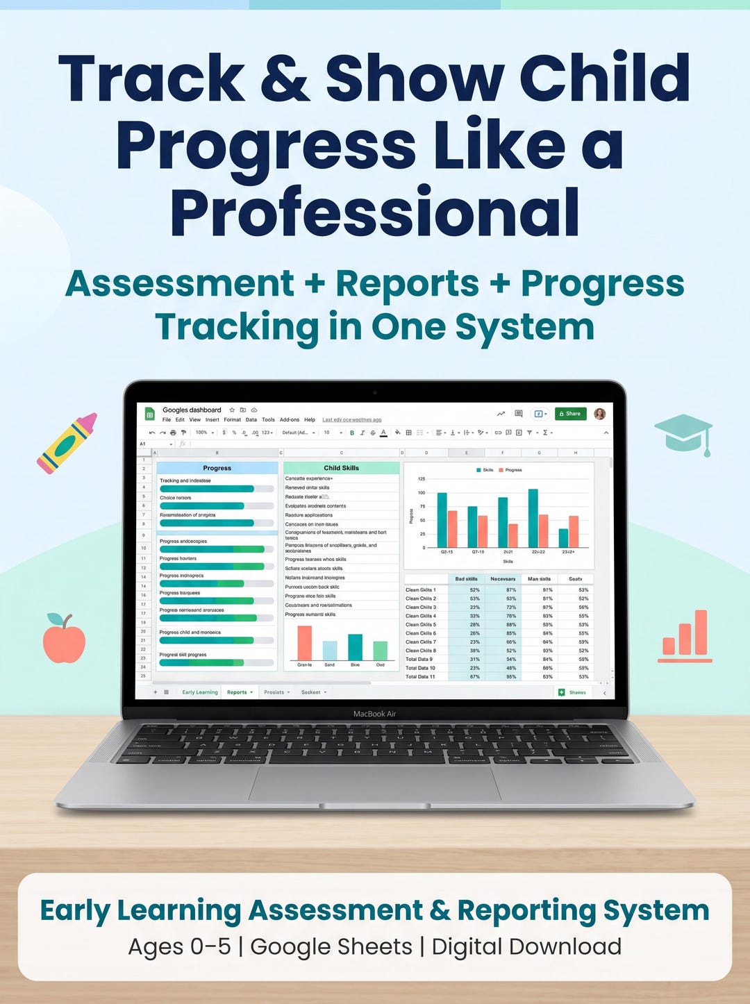Preschool Assessment Tracker | Ages 0-5 Child Development Skills ...