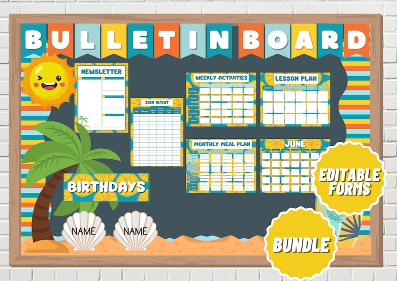 Summer Theme Bulletin Board / Easy and Modern Classroom Decorations ...