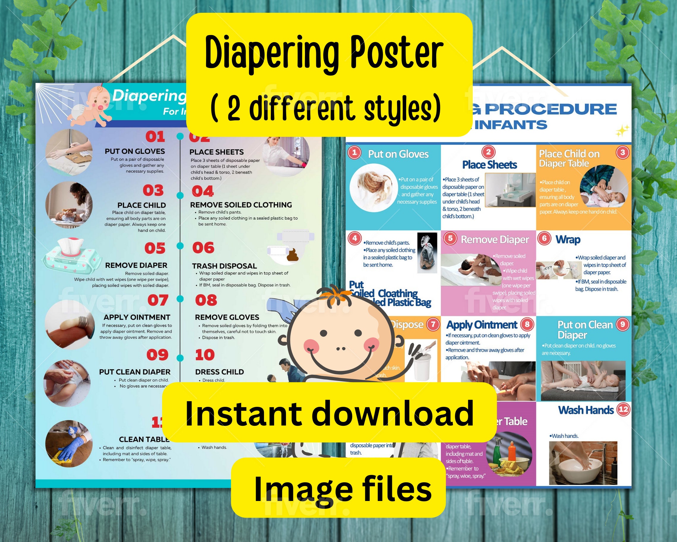 Step-by-step Diapering Guide for Infants Digital Download | Stay Safe ... Step-by-step Diapering Guide for Infants Digital Download | Stay Safe ...