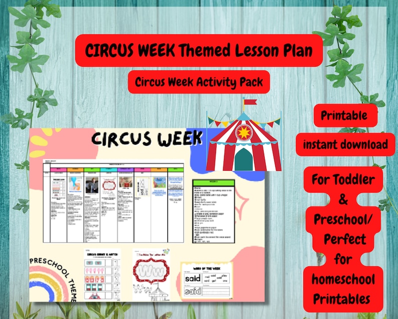 CIRCUS WEEK Themed Lesson Plan Circus Week Activity Pack Etsy circus-week-themed-lesson-plan-circus-week-activity-pack-etsy