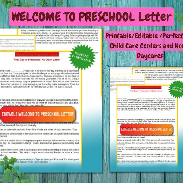 Daycare Welcome Letter - Etsy