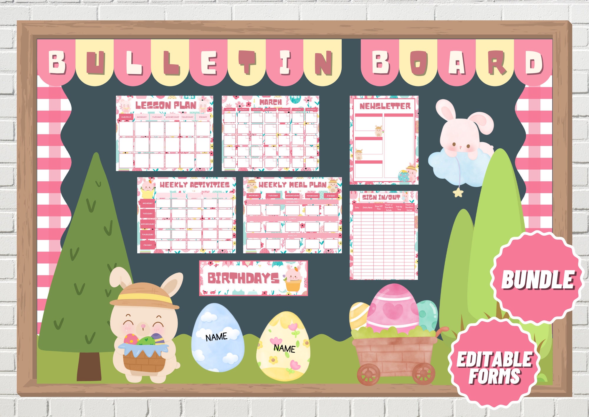 Easter Theme Bulletin Board Printable / Celebrate the Resurrection of ...