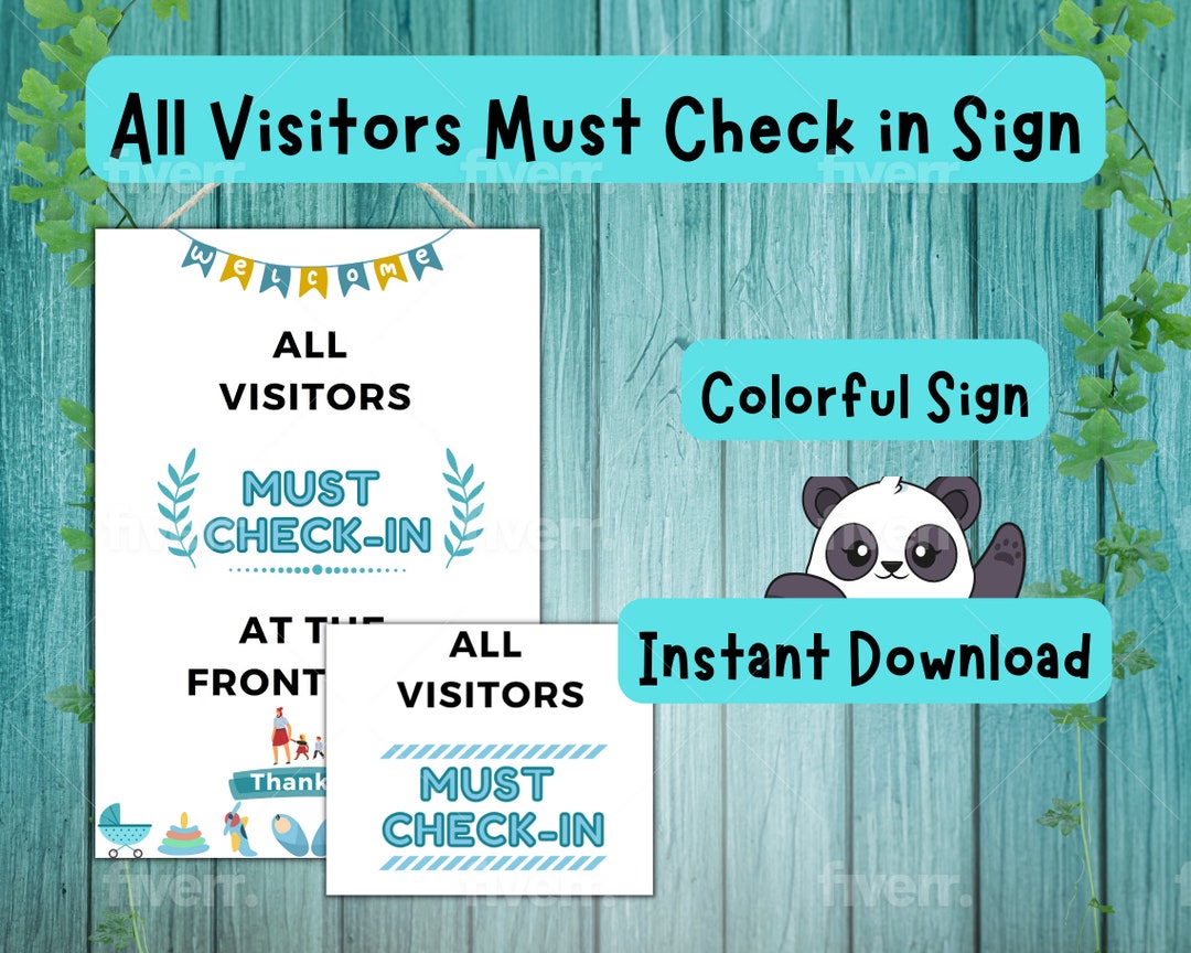 Daycare Check-in Sign: Colorful Safety Poster (digital Download) - Etsy