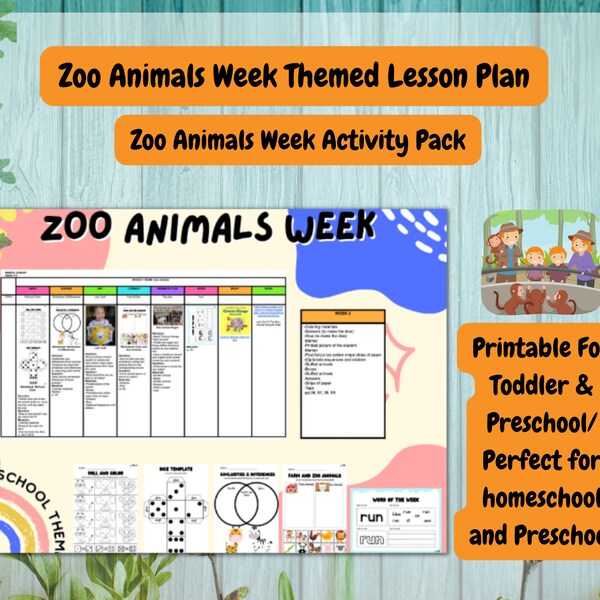 Toddler Lesson Plan - Etsy