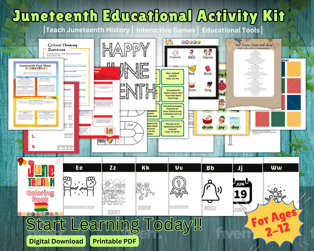 Juneteenth Lesson Plans: Educational Activities, Coloring Book, Sensory ...
