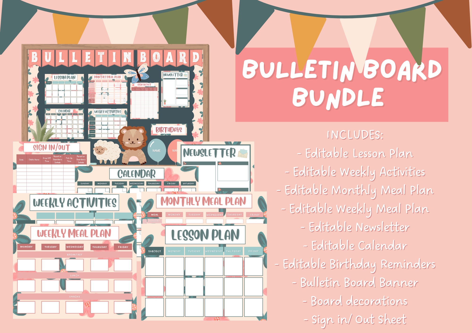 Daycare Bulletin Board Bundle / Activity Board for Home Daycare / Sign ...