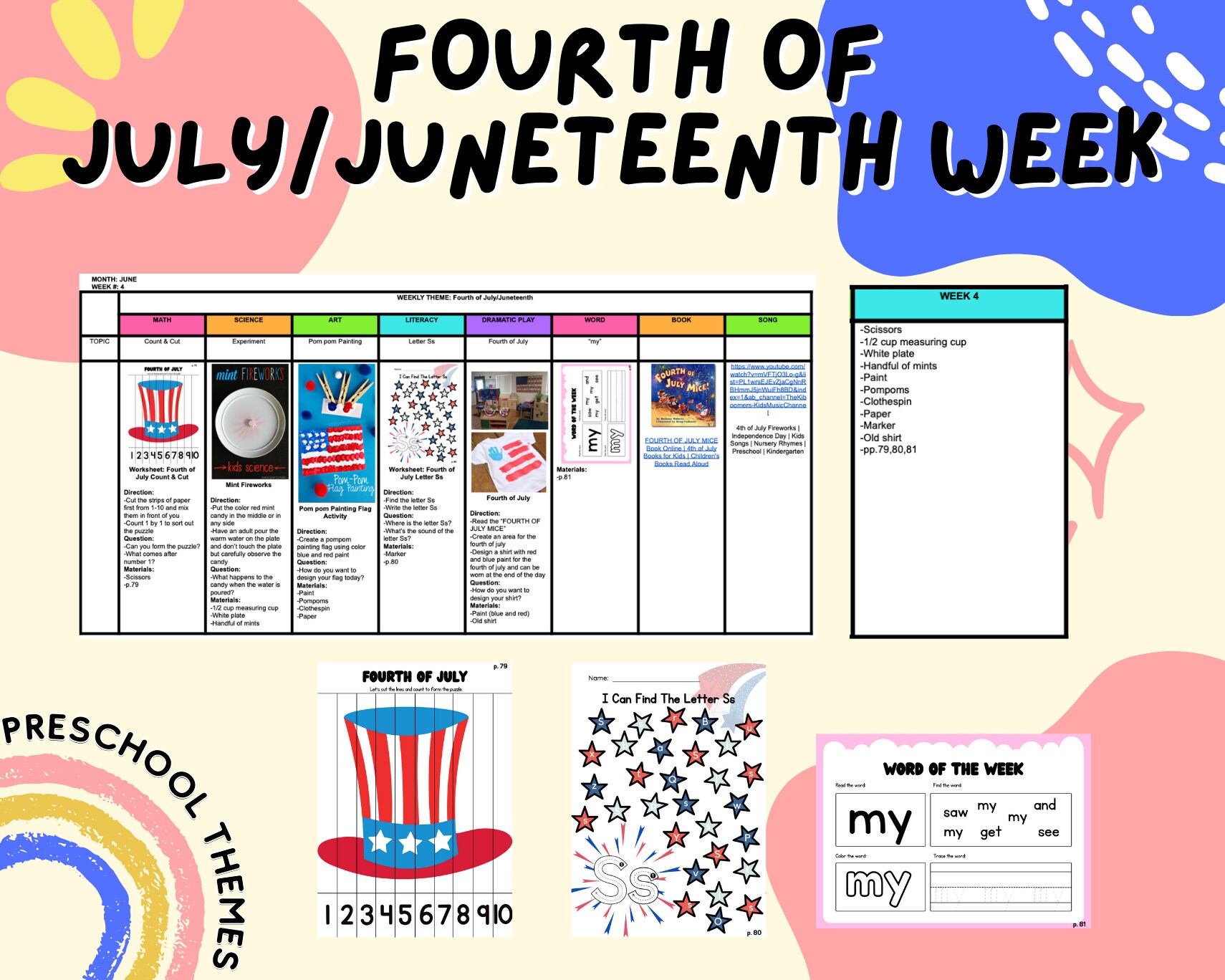 HOLIDAY THEMES Printable Preschool Lesson Plan Bundle/perfect for ...