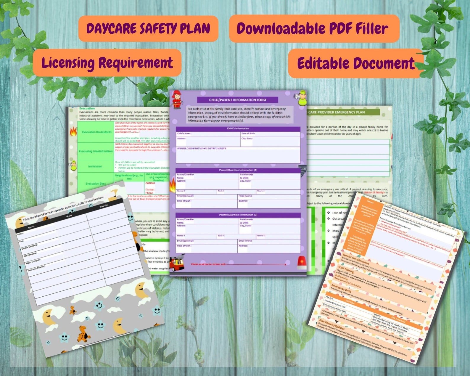 Daycare SAFETY PLAN / Licensing Requirement / Downloadable PDF Filler ...