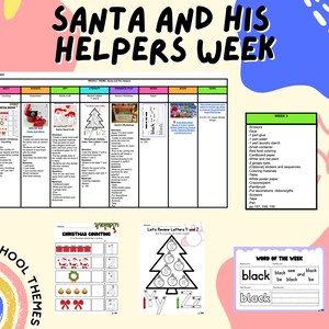 Santa and His Helpers Week Themed Lesson Plan/ Santa & His Helpers Week ...