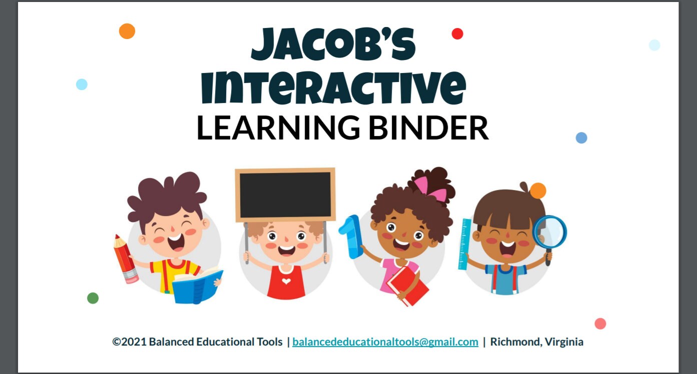 Personalized Interactive Binder Digital Copy - Etsy