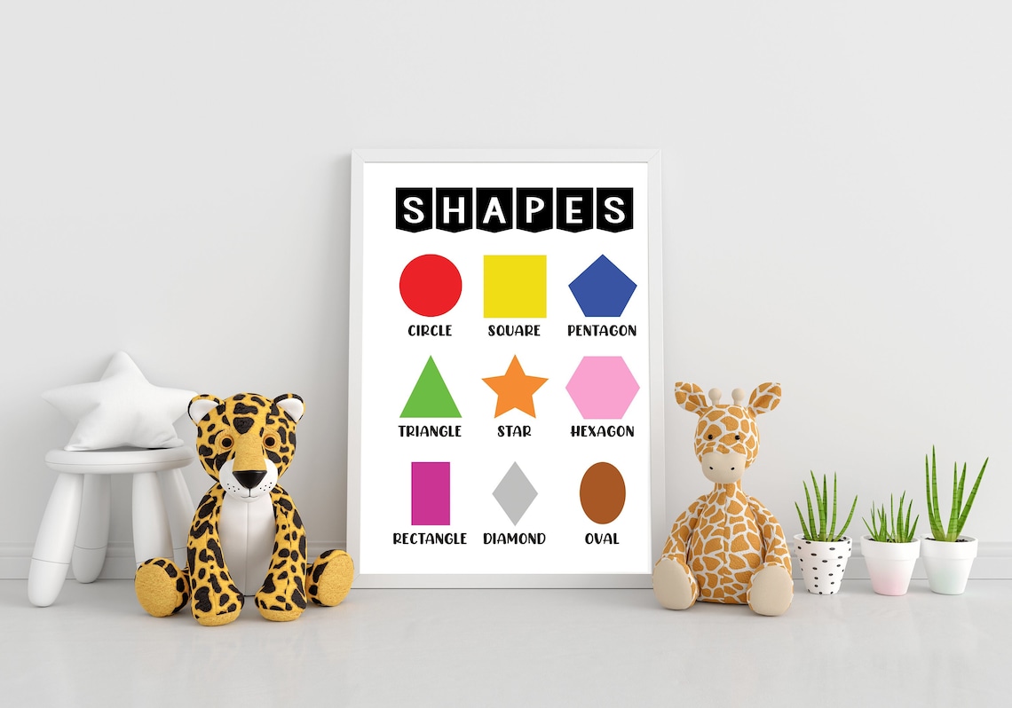 Educational Preschool Posters / Preschool Shapes Print Wall - Etsy
