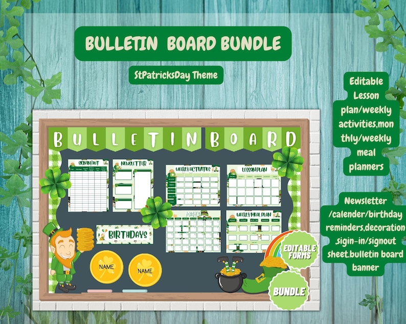 St. Patrick's Day Theme Bulletin Board / Perfect for Home Daycares ...