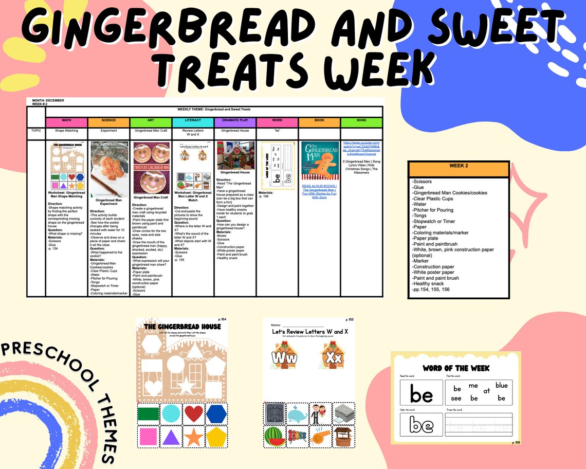 WINTER THEMES Printable Preschool Lesson Plan BUNDLE /dec - Etsy