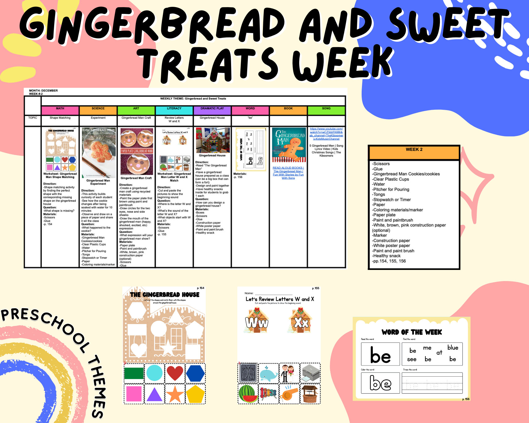 WINTER THEMES Printable Preschool Lesson Plan BUNDLE /dec Mar Lessons ...