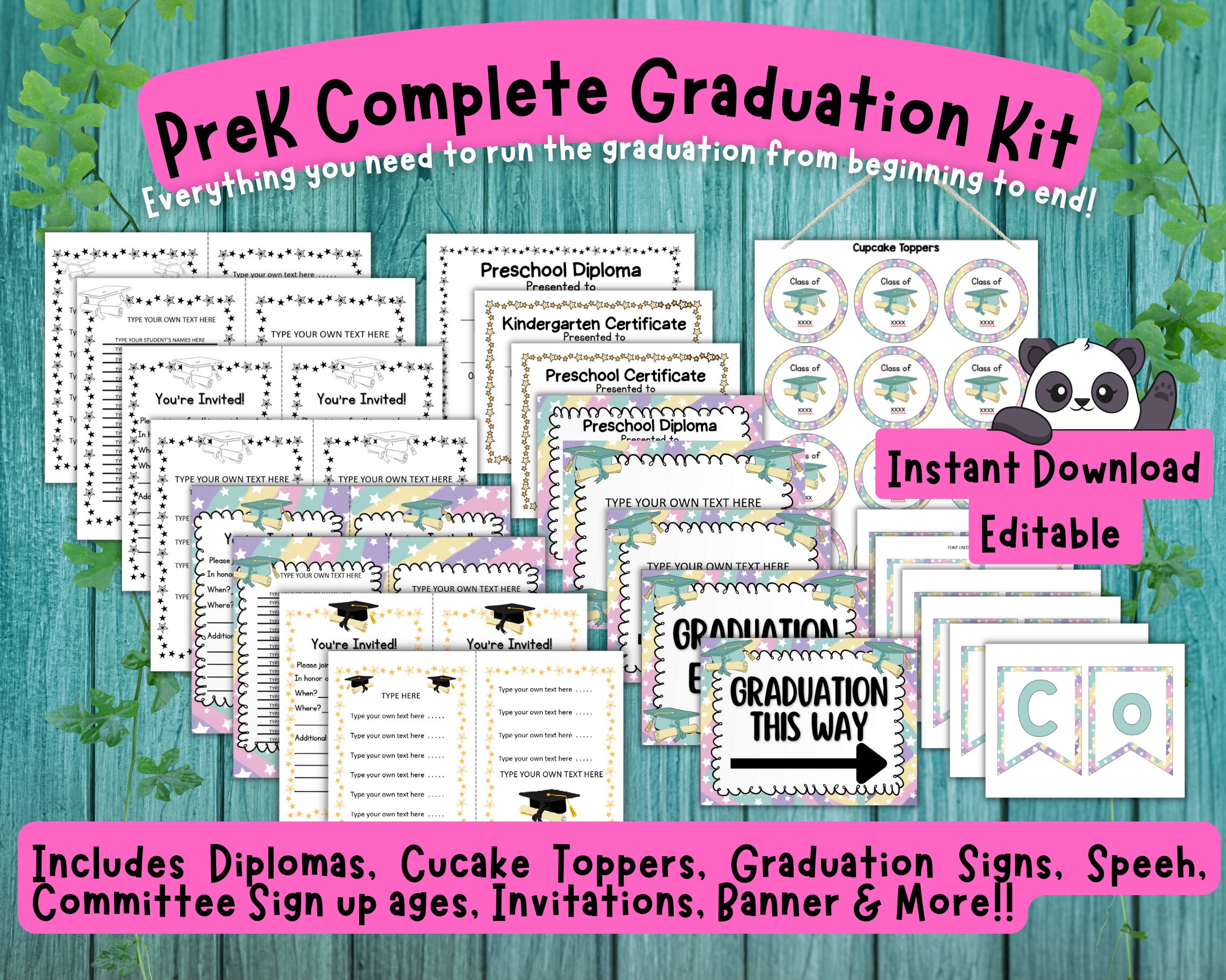 Pre-k & Kindergarten Complete Graduation Kit | All You Need to Run the ...