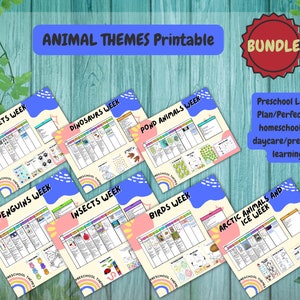 ANIMAL THEMES Printable Preschool Lesson Plan Bundle/perfect for ...