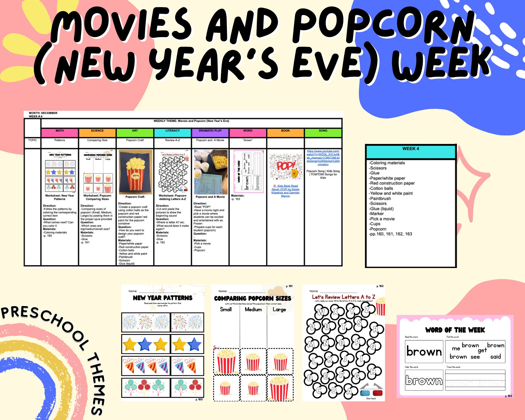 HOLIDAY THEMES Printable Preschool Lesson Plan Bundle/perfect for ...