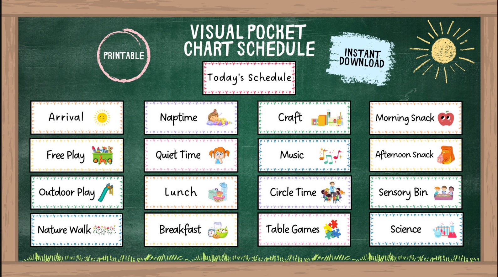 VISUAL POCKET SCHEDULE/ Perfect for Home Daycare, Preschool, or ...