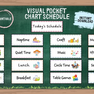 VISUAL POCKET SCHEDULE/ Perfect for Home Daycare, Preschool, or ...