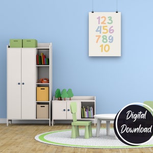 Numbers Wall Art for Daycare / Printable 123 Numbers Art / Playroom ...
