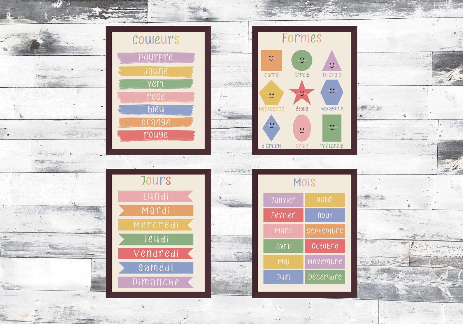 Set of 4 EDUCATIONAL POSTER / Kids Wall Art / Daycare Wall Art Print ...