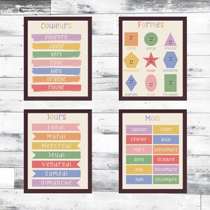 Set of 4 EDUCATIONAL POSTER / Kids Wall Art / Daycare Wall Art Print ...
