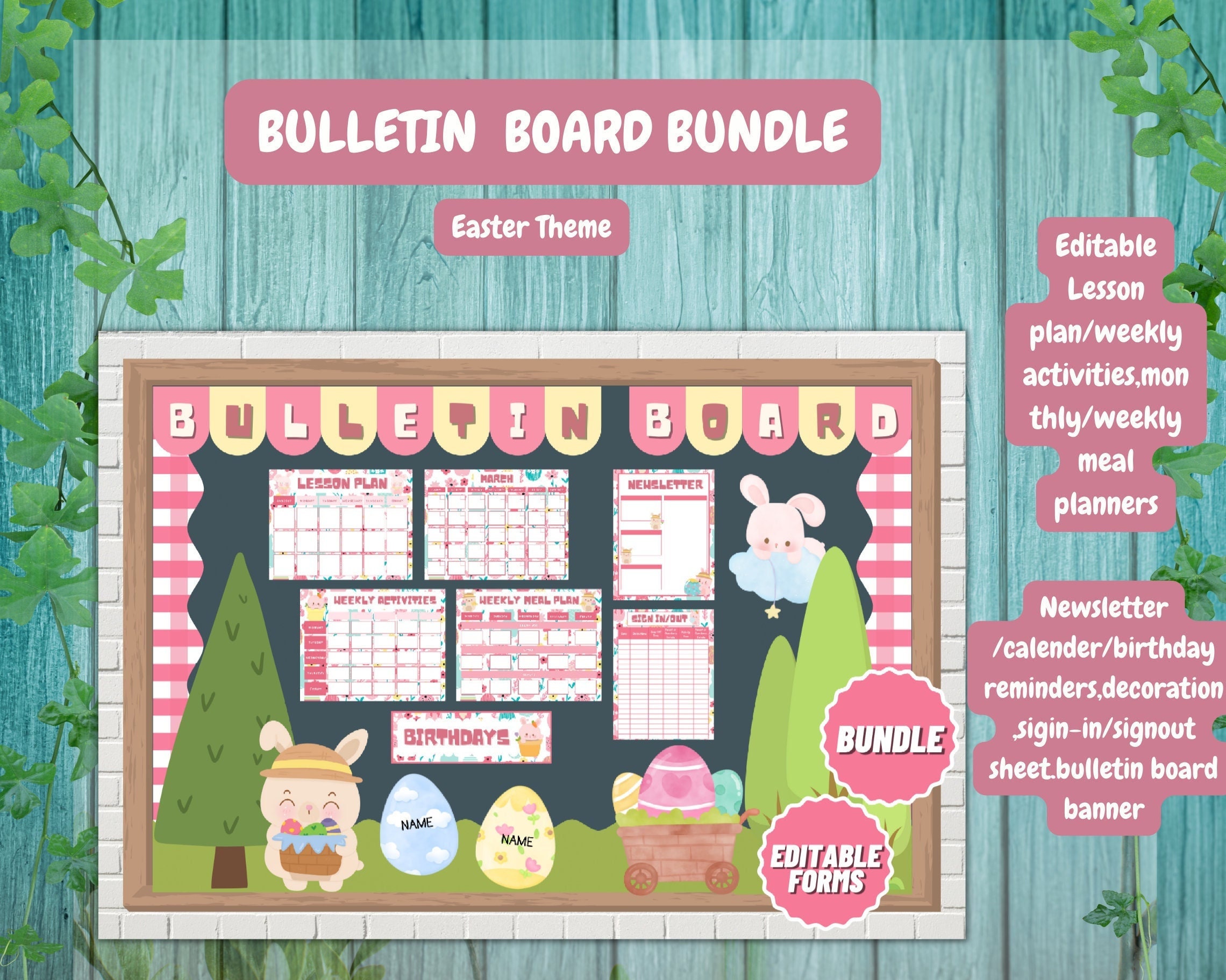 Easter Theme Bulletin Board Printable / Celebrate the Resurrection of ...