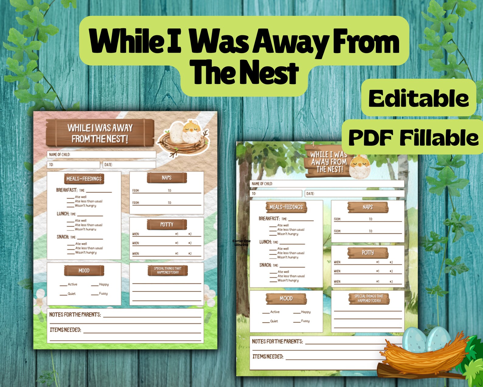 Infant Daily Report for Nanny: Child Care Tracker (fillable PDF) - Etsy