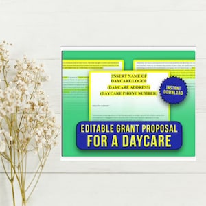 Daycare Grant Proposal: Editable Childcare Center Forms (12 Word Pages ...