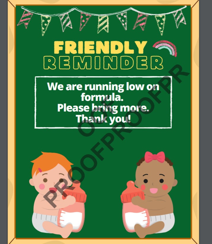 FRIENDLY Reminders/daycare, Preschool, Childcare Business/ 12 Printable ...