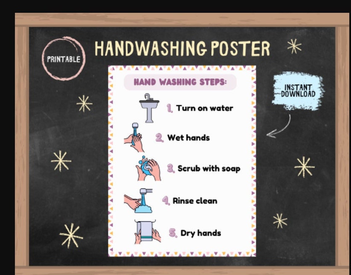 HANDWASHING SEQUENCE CHART With Photos/ I Can Wash My Hands/ 5-step ...