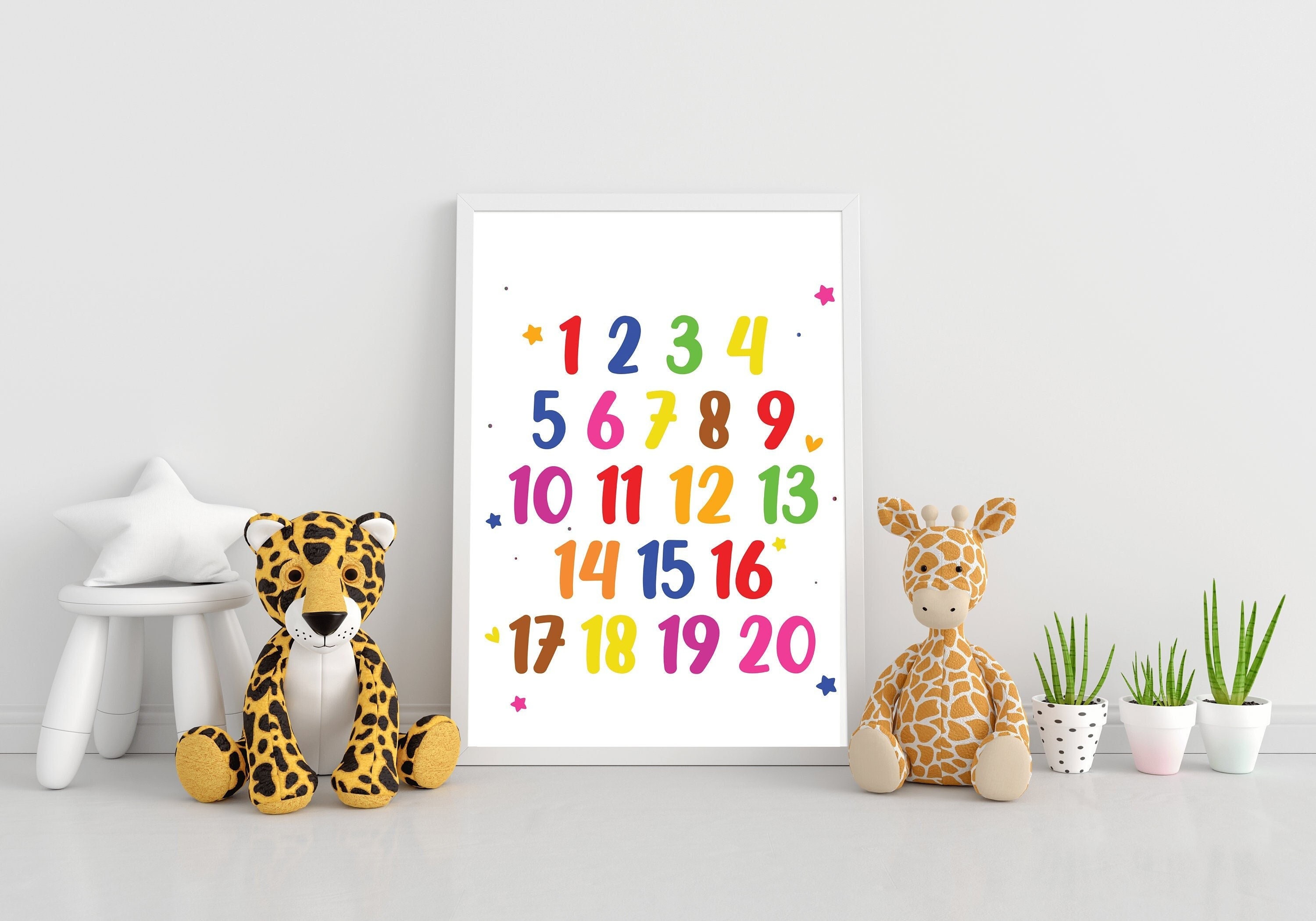 123 Numbers Kid's Wall Art / Children's Wall Art / Nursery 123 Learning ...