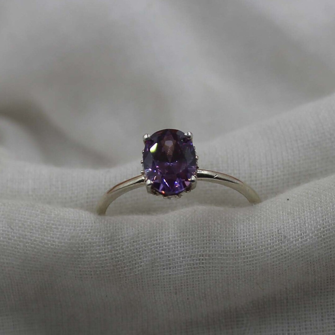 Kunzite Ring Purple Gemstone Ring Statement Ring 925 Sterling Silver ...