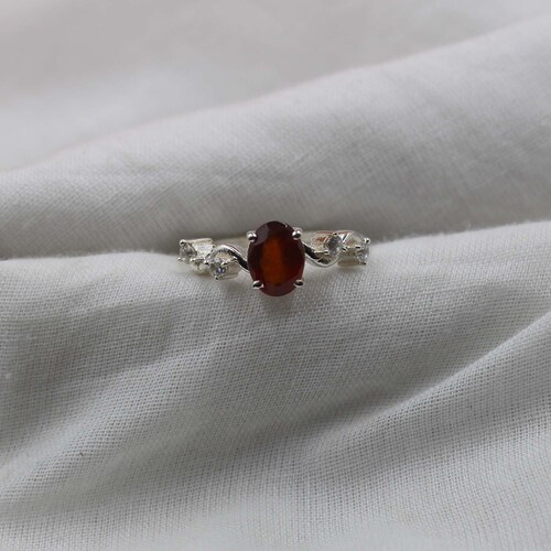 Beautiful Natural Garnet Ring 925 Sterling Silver Ring - Etsy