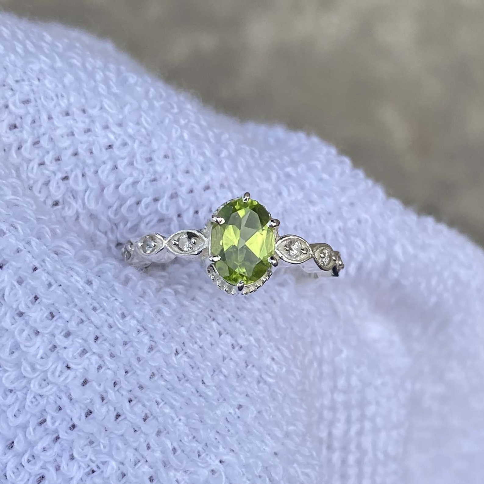 Natural Peridot Ring Dainty Peridot Ring Handmade 925 - Etsy