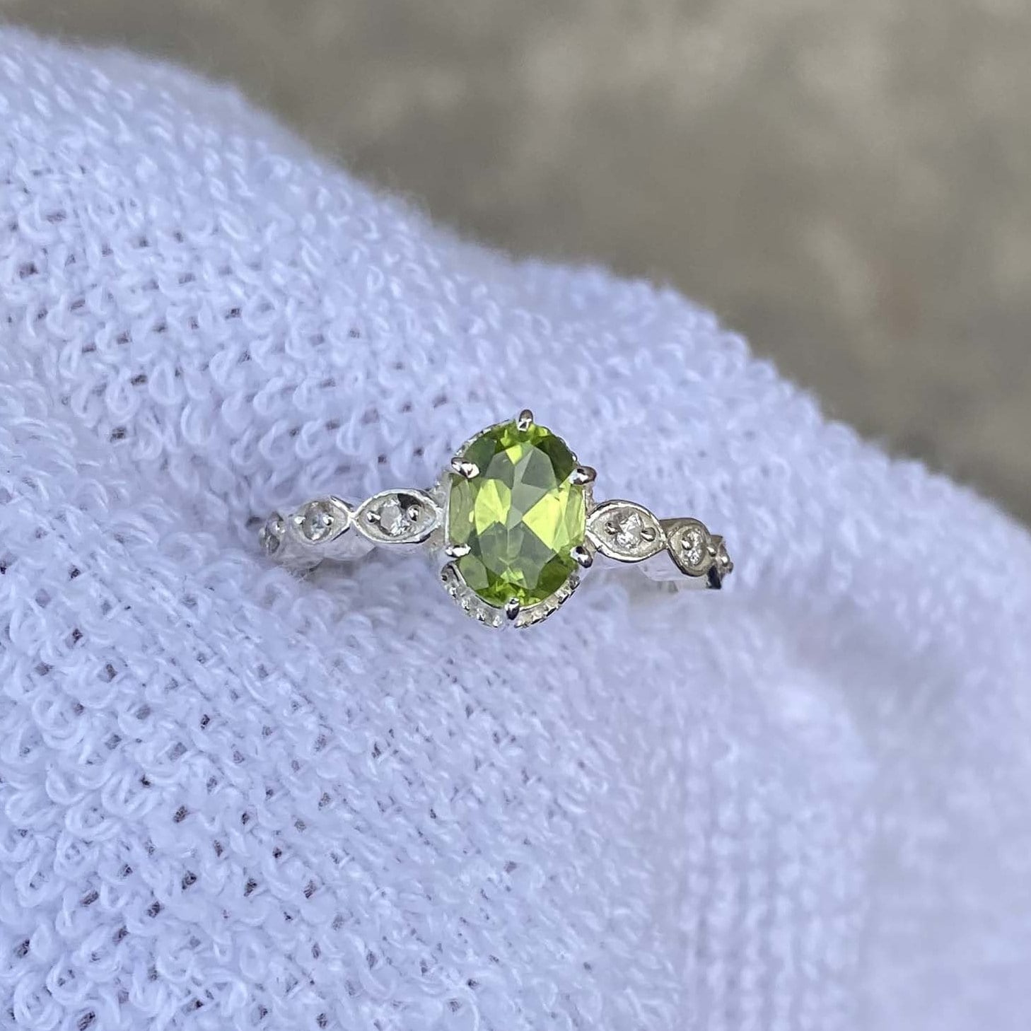 Natural Peridot Ring Dainty Peridot Ring Handmade 925 - Etsy