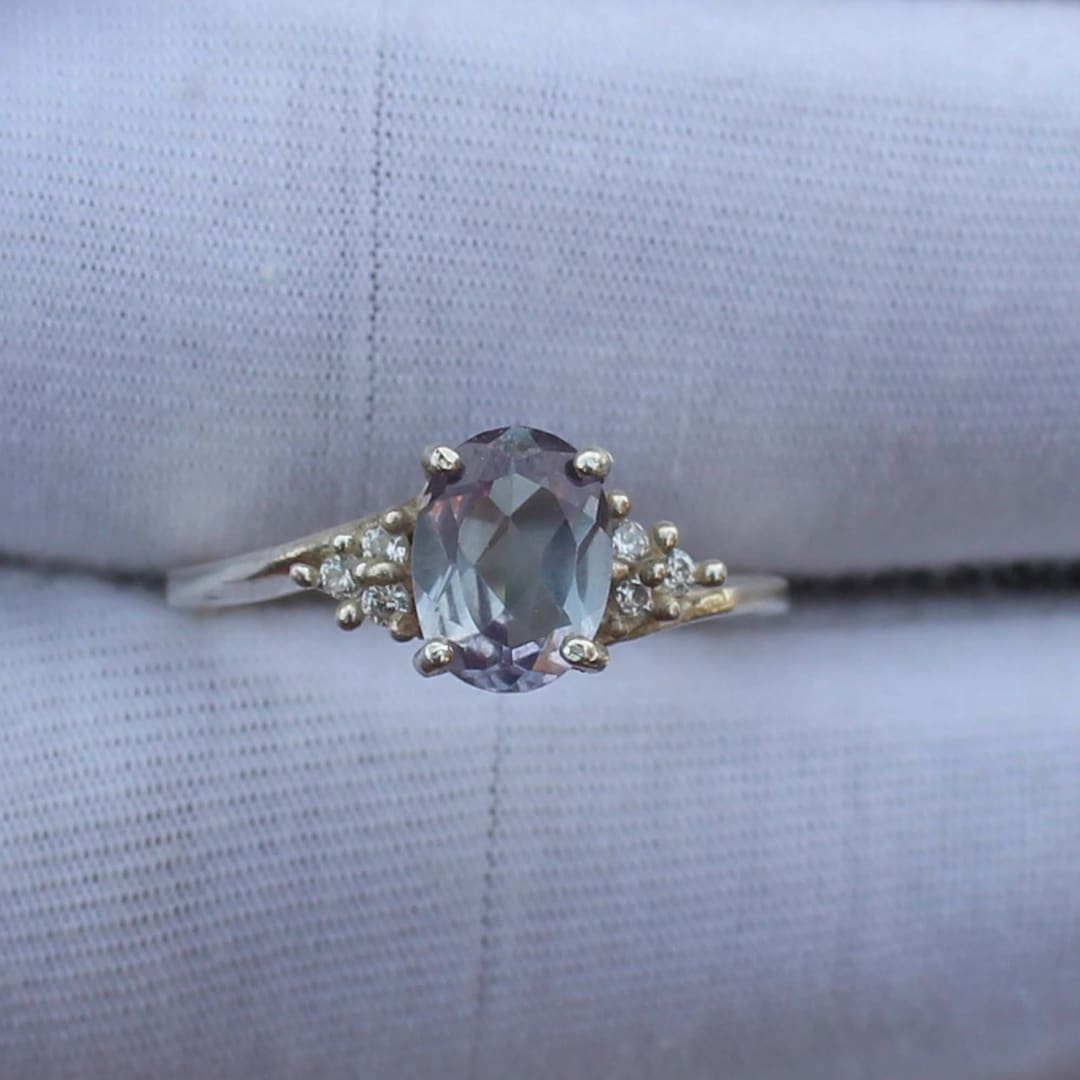 Dainty Alexandrite Ring, Color Change Alexandrite Ring, 925 Solid ...