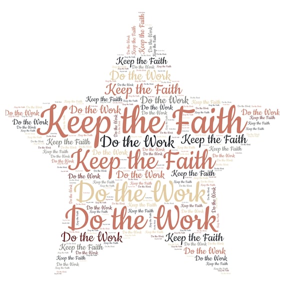 Keep the Faith Printable Word Cloud Printable Art Christian - Etsy